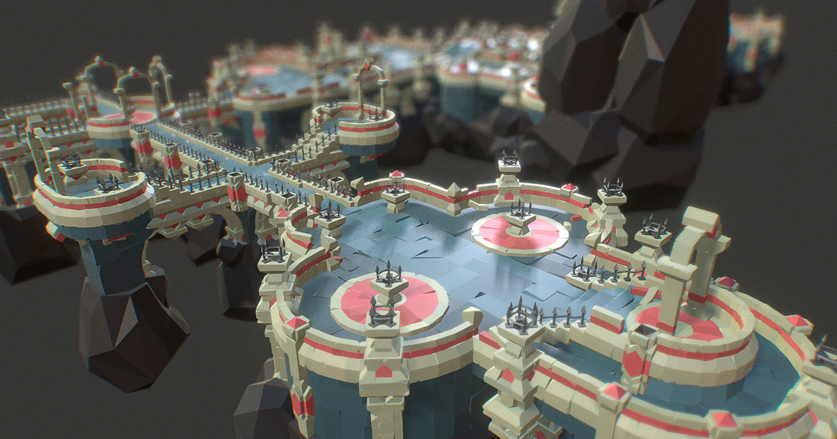 Ancient Palace Set - Faceted Style | 3D Fantasy | Unity Asset Store
