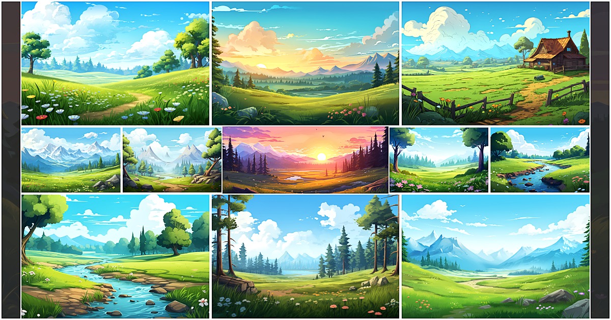 BACKGROUND - Stylized Meadow 1 | 2D Environments | Unity Asset Store