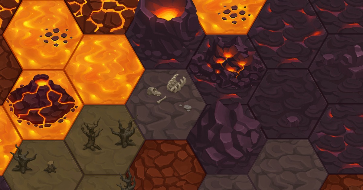 Stylized Hexagon Volcanic Map Tiles | 2D Environments | Unity Asset Store