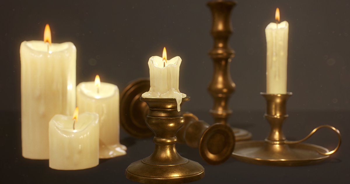 Candles and Candlesticks Pack | 3D Interior | Unity Asset Store