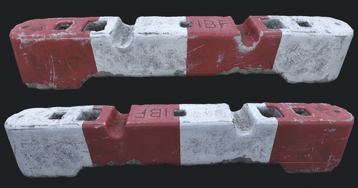Damaged Concrete Barricade | 3D Industrial | Unity Asset Store