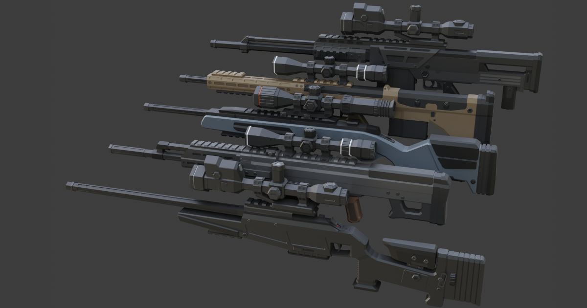 Low Poly Recon Weapon Pack 3 | 3D Guns | Unity Asset Store