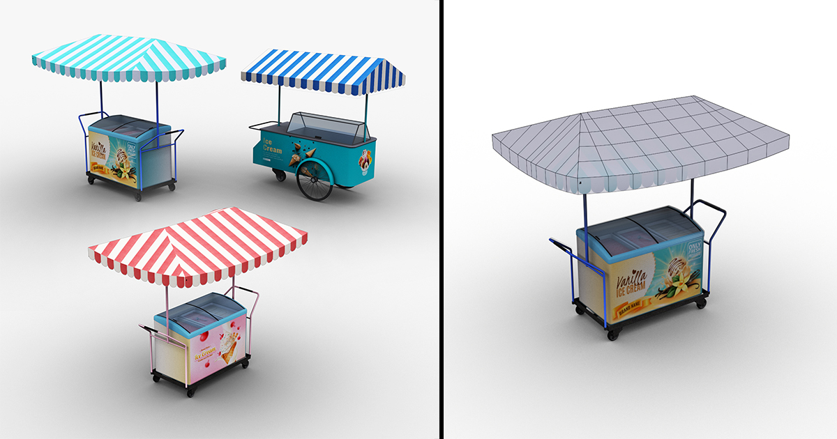 Ice Cream Cart Pack 1 | 3D Urban | Unity Asset Store