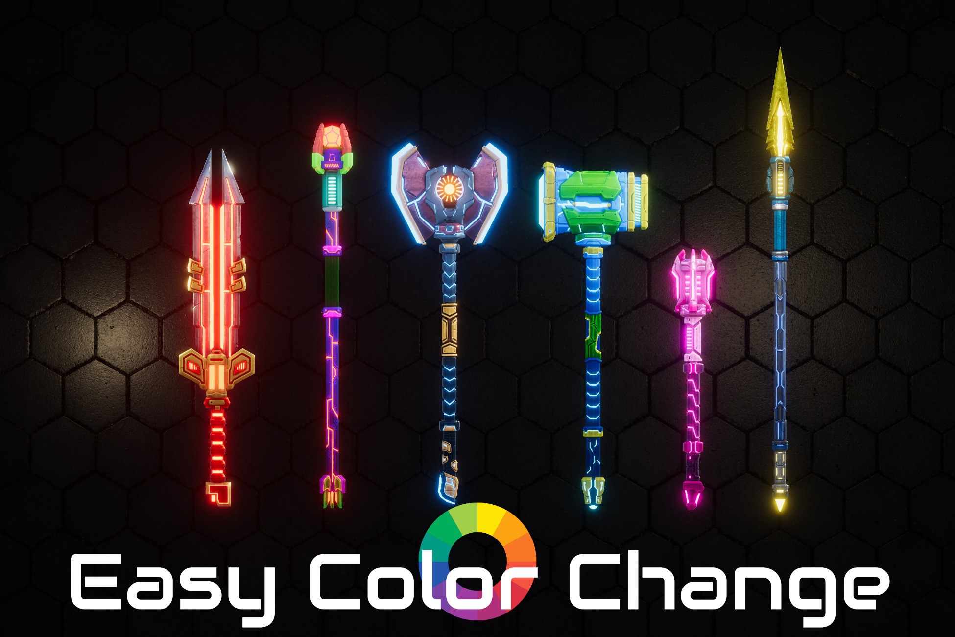 Fantasy sci-fi weapons pack with effects | 3D Weapons | Unity Asset Store