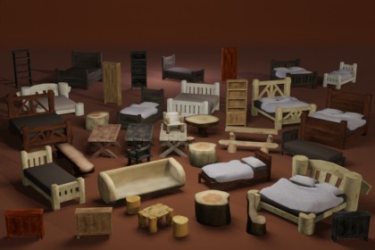 Raw Wooden Furniture Pack | Unity AssetStore概要 优惠信息 beta