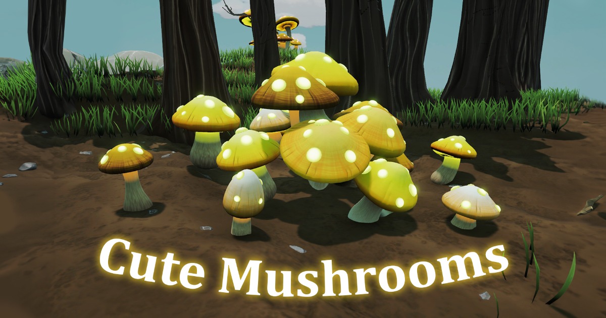 Cute Mushroom Yellow Package | 3D Landscapes | Unity Asset Store