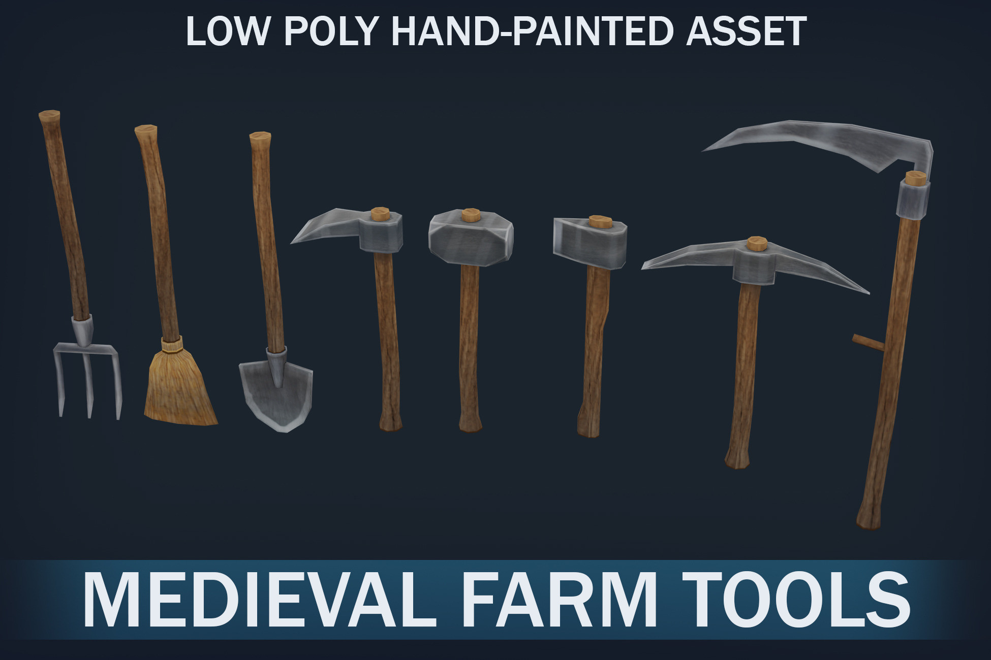 Hand-Painted Medieval Farm Tools | 3D Tools | Unity Asset Store