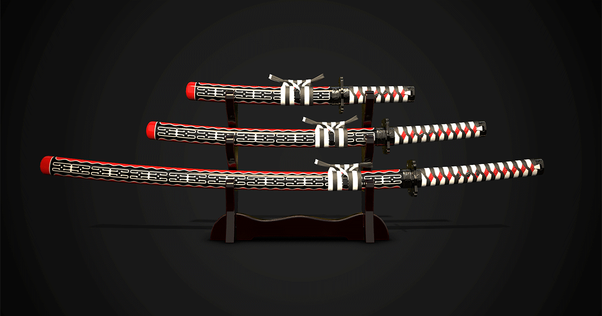 Samurai swords katana set No.2 | 3D Weapons | Unity Asset Store
