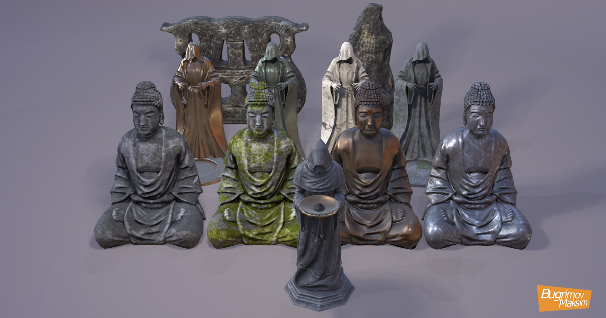 PBR Statues Pack | 3D Fantasy | Unity Asset Store