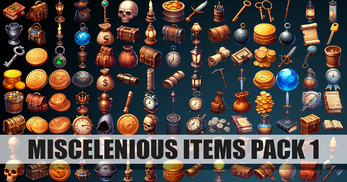 Miscellaneous items pack 1 700+ Sprites | 2D | Unity Asset Store