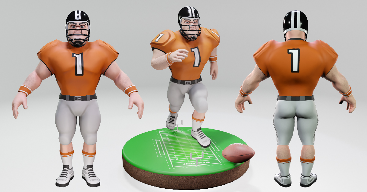 American Football Character Touchdown 05 | 3D Characters | Unity Asset ...