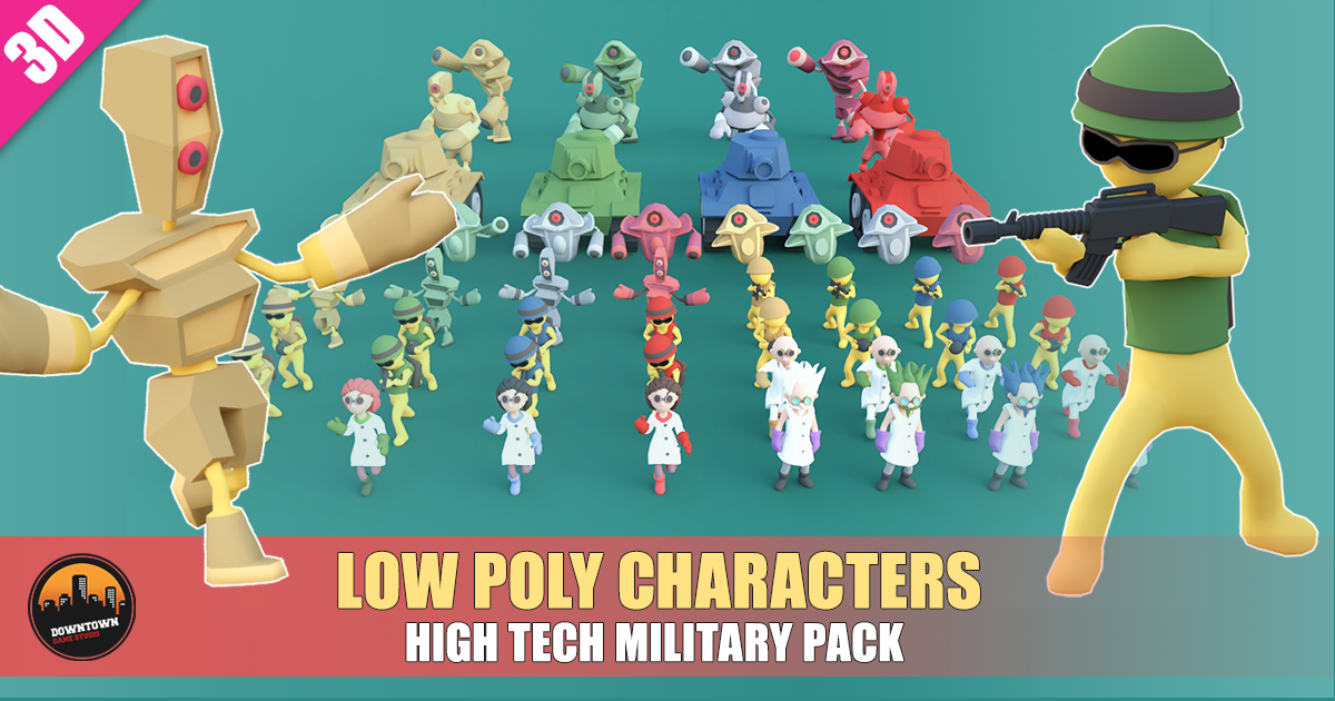 LOW POLY CHARACTERS - High Tech Military Pack | 3D Characters | Unity Asset Store