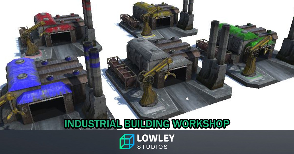 Low Poly Industrial Building Workshop | 3D Industrial | Unity Asset Store