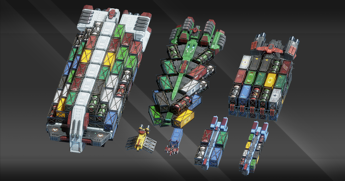Civilian Freighter Spaceship Collection | 3D Space | Unity Asset Store