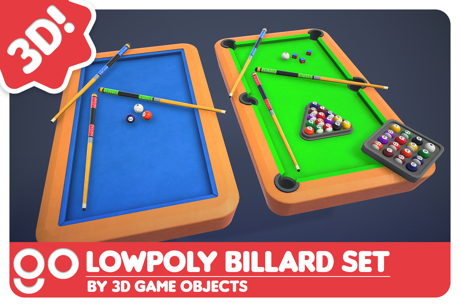 Billard Set - Lowpoly Sport Pack | 3D Props | Unity Asset Store