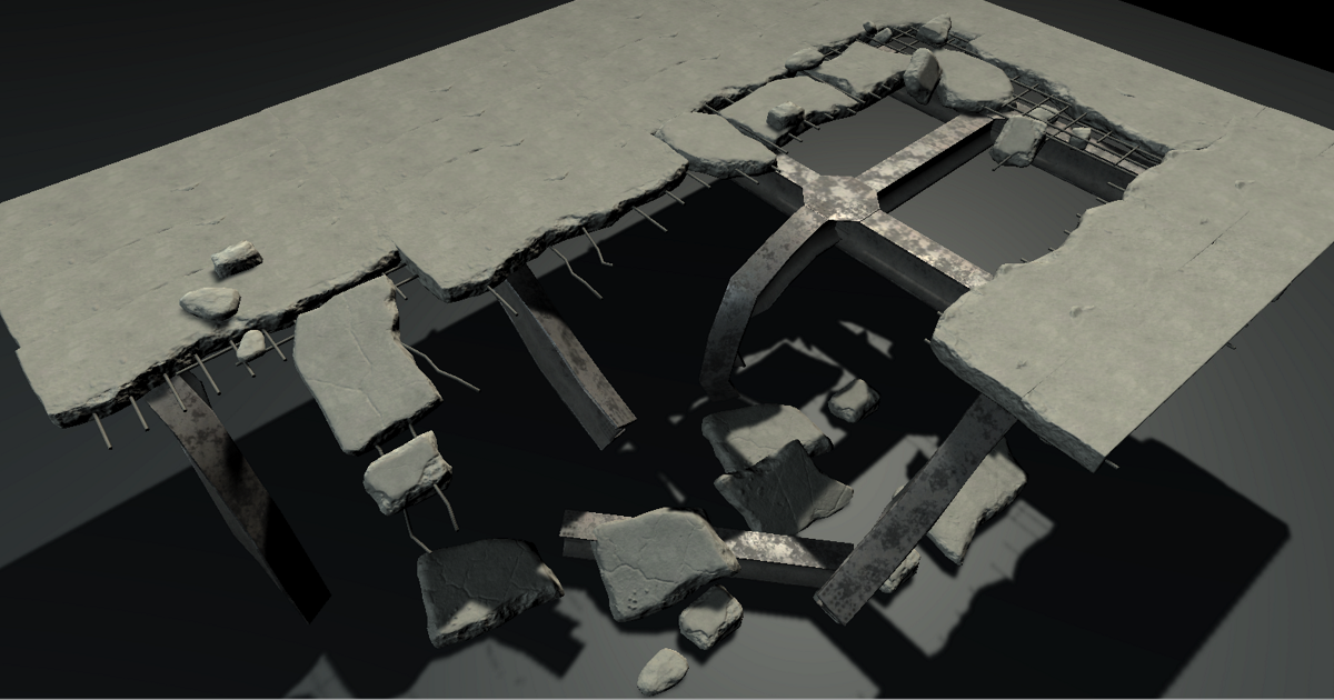 Modular Concrete Rubbles And SteelBars | 3D Environments | Unity Asset ...