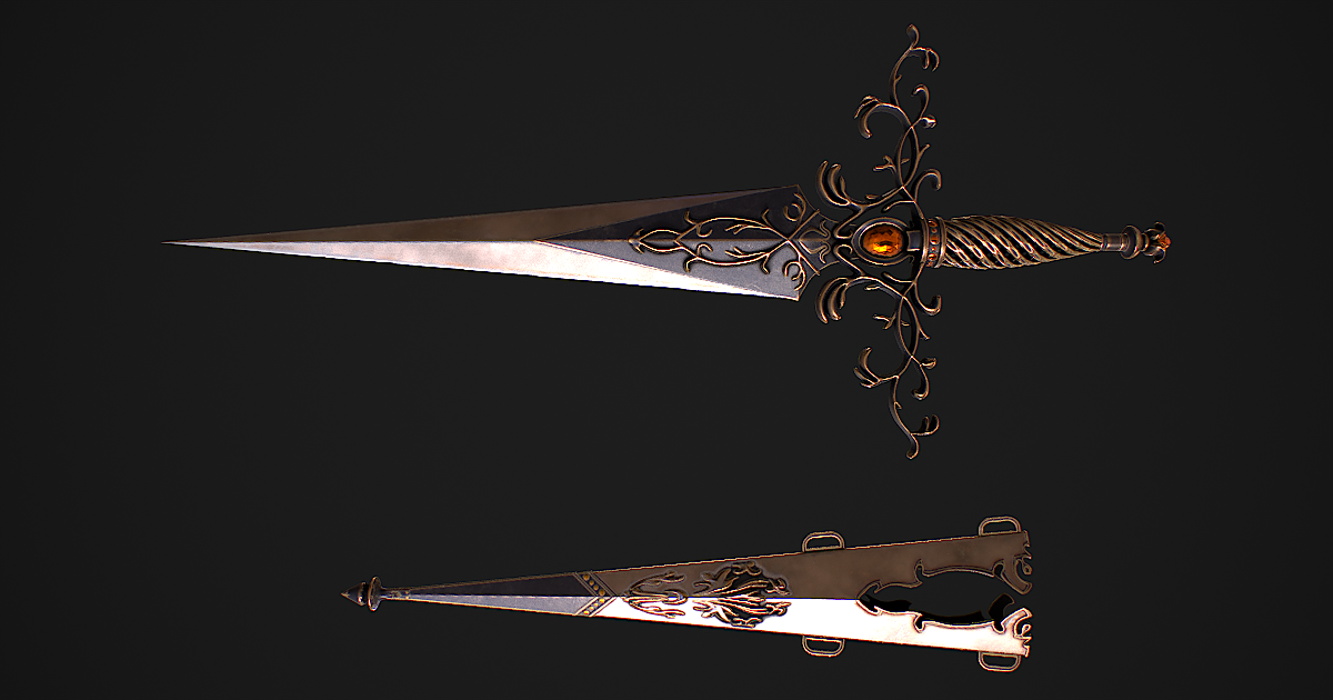 Fantasy sword 27 with scabbard | 3D Weapons | Unity Asset Store