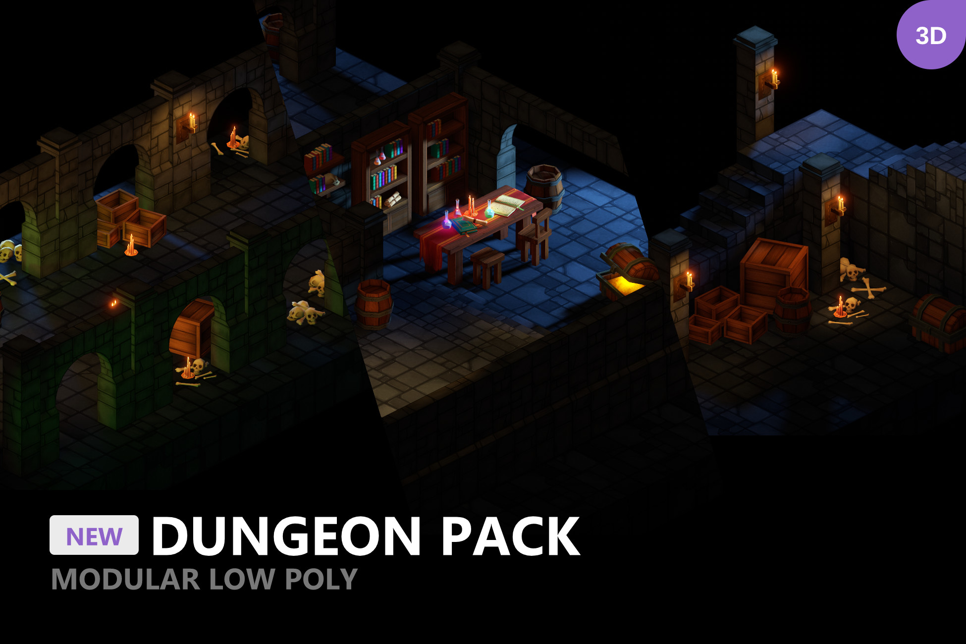 New Dungeon Pack Modular Low Poly | 3D Dungeons | Unity Asset Store