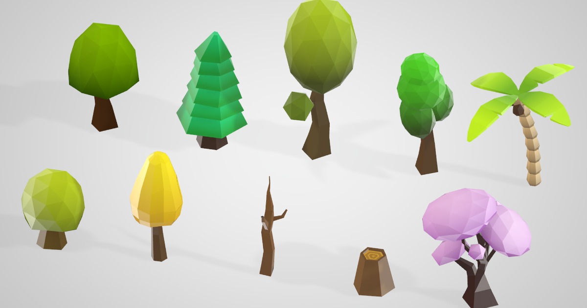 Game Ready Stylized Low Poly Tree Pack (10 Models) | 3D Trees | Unity ...
