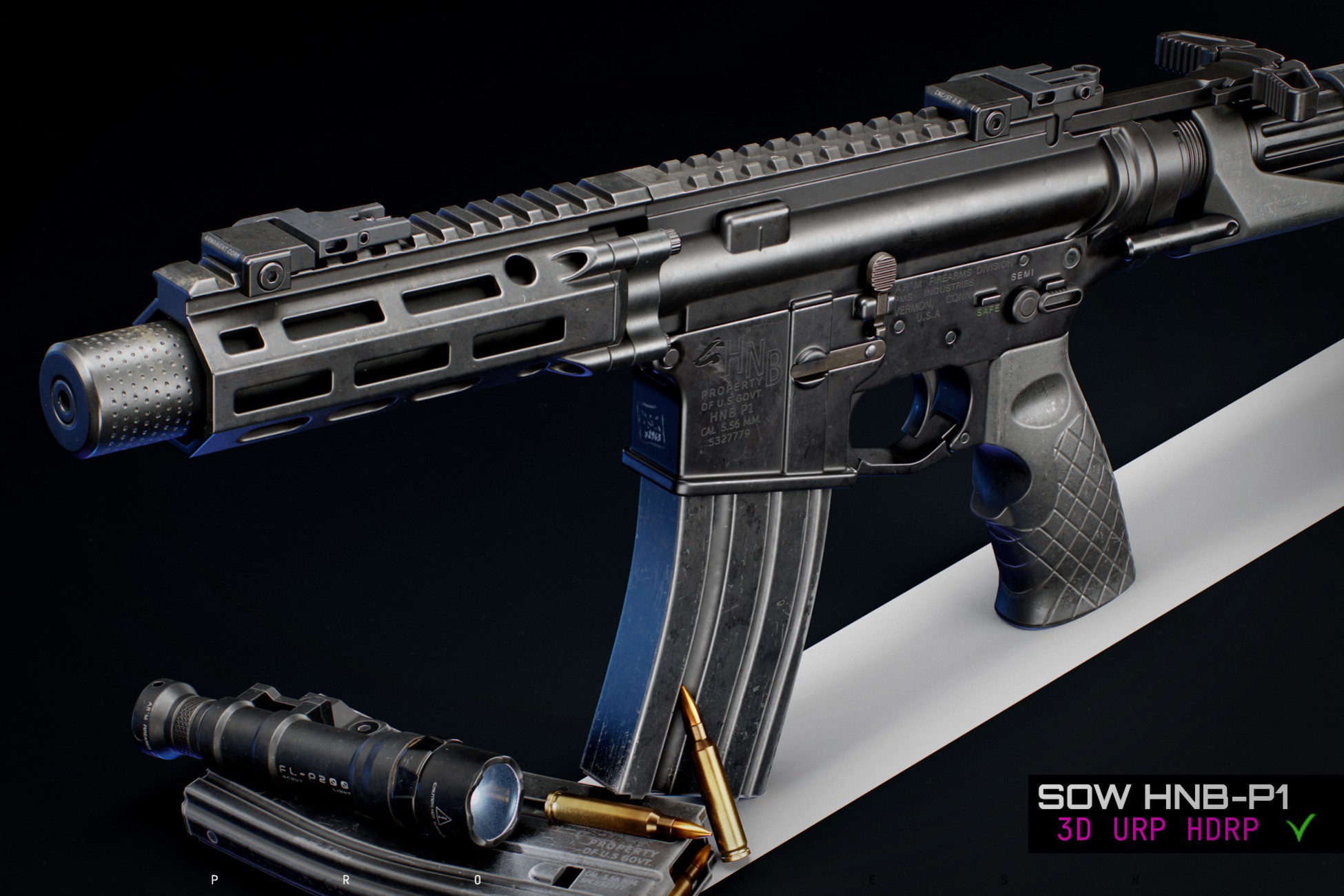 SOW HNB-P1 Assault Rifle - Models and Textures | 3D Guns | Unity Asset ...