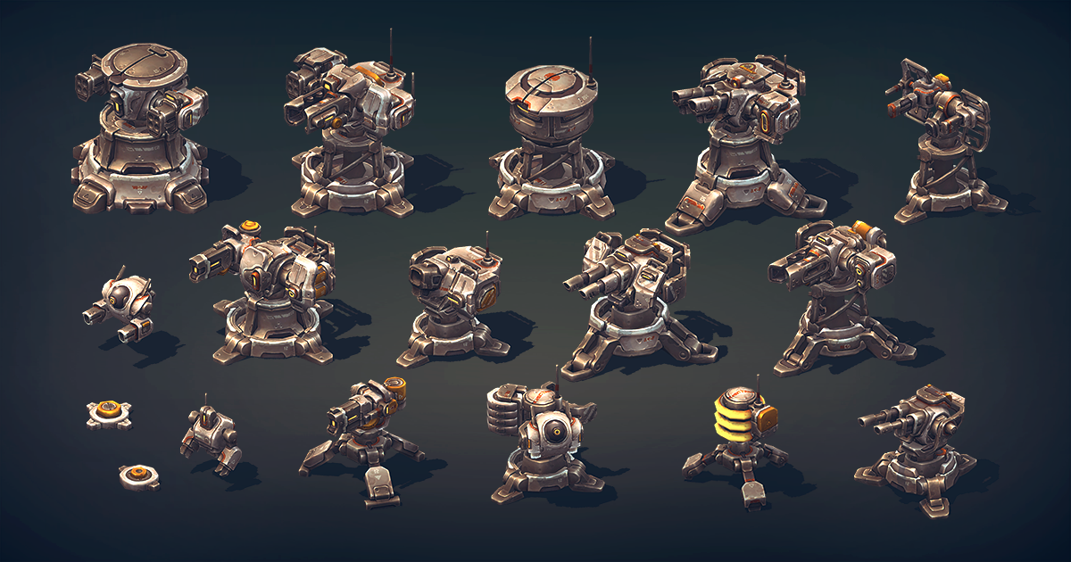 Sci-Fi Turret Constructor | 3D Weapons | Unity Asset Store