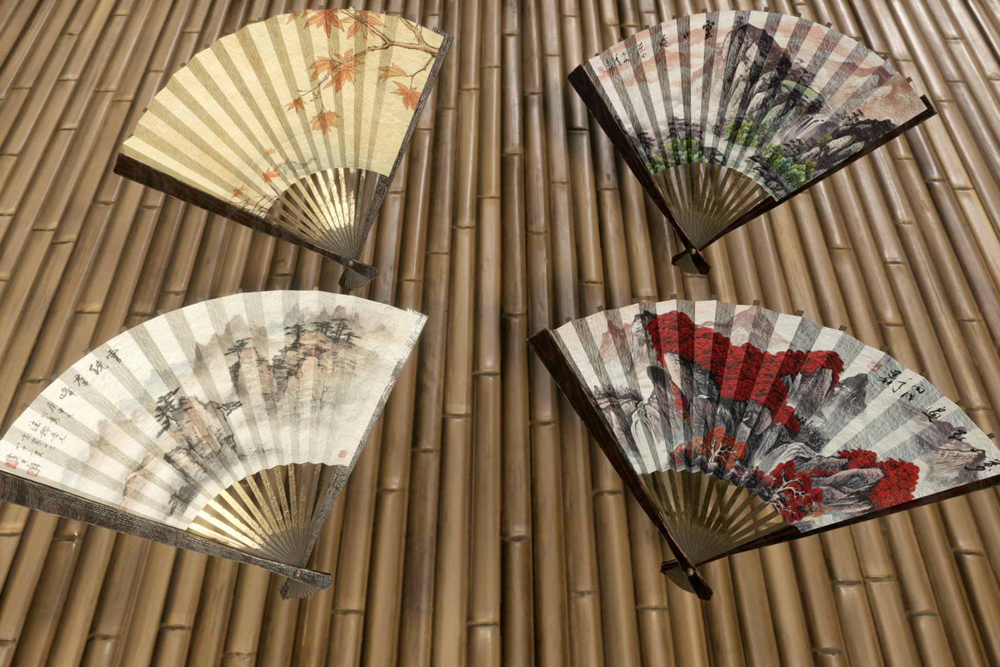 Animated Asian Fans | 3D Props | Unity Asset Store