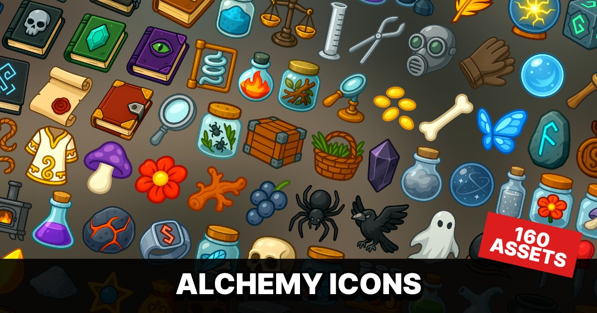 Magic Alchemy Icons Fantasy RPG Items Pack for Adventure and Mobile Games | 2D | Unity Asset Store