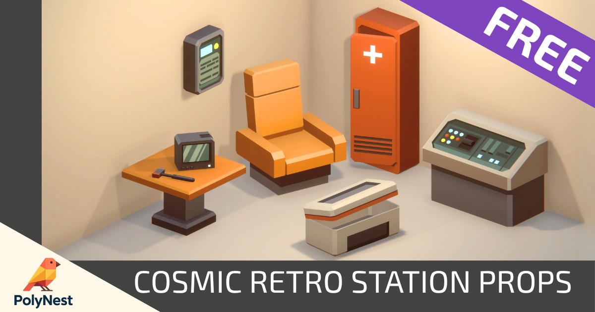 Cosmic_Retro_Station_Props_1_FREE | 3D Sci-Fi | Unity Asset Store