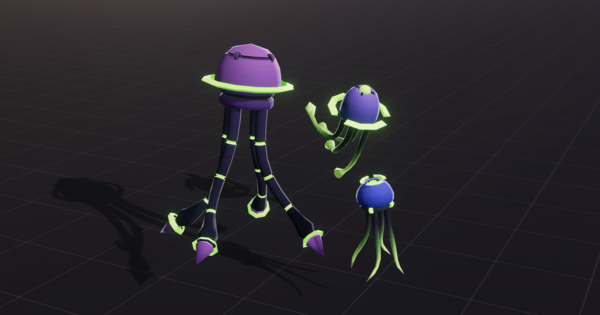 Stinger Jellyfish Tentacles Robot Evolution Pack Cute Series | 3D Robots | Unity Asset Store