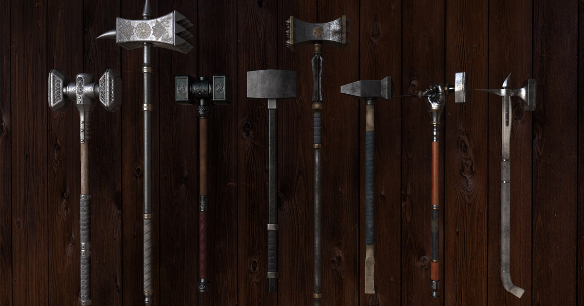 warhammer two handed - Medieval weapons Pack | 3D Weapons | Unity Asset ...