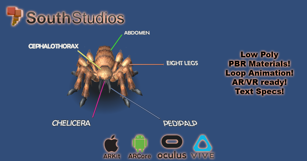 Animated Spider AR VR | 3D キャラクター | Unity Asset Store