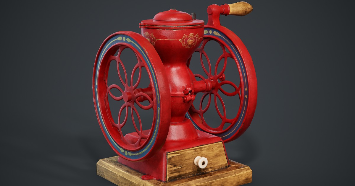 3d antique coffee grinder mill PBR 4k | 3D Props | Unity Asset Store