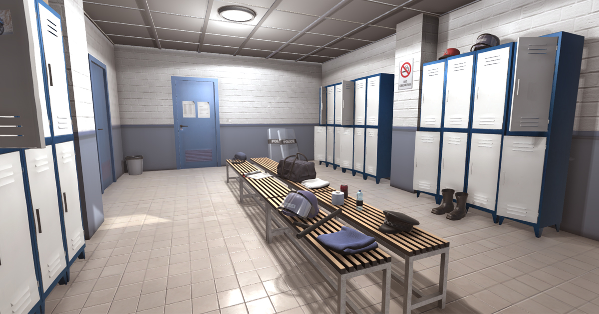 Police Changing Room | 3D Interior | Unity Asset Store