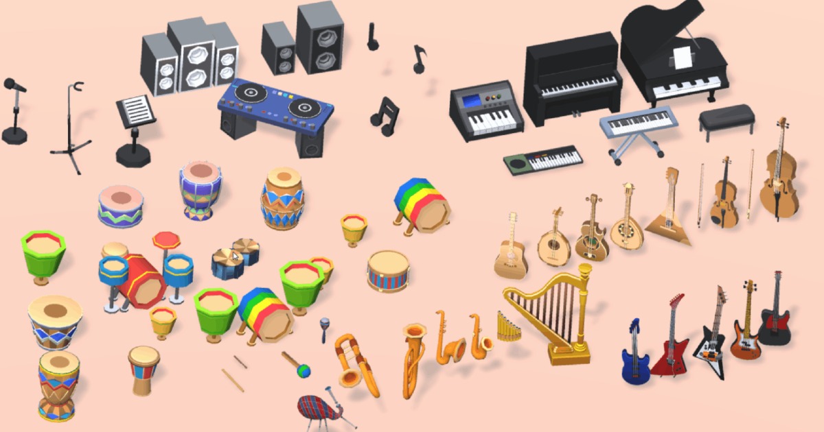 Musical İnstruments Pack 3D | 3D Props | Unity Asset Store