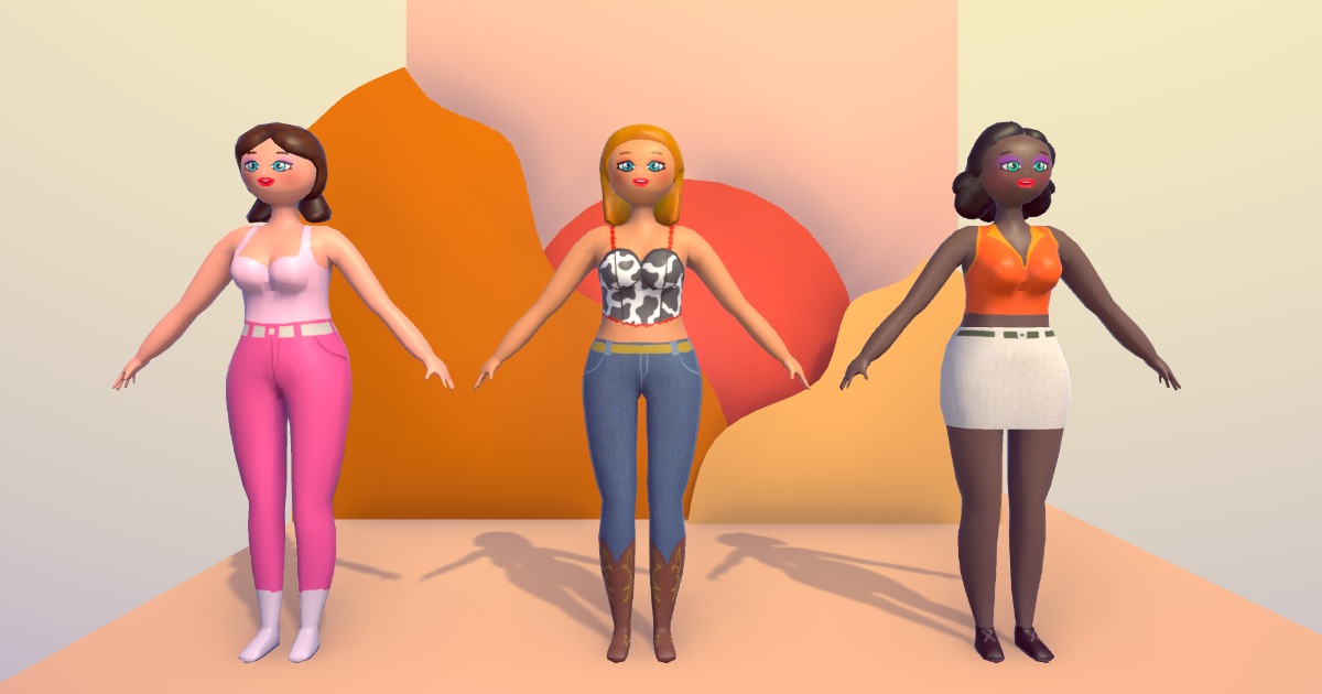 Fashion Female Character Set Pack | 3D Characters | Unity Asset Store