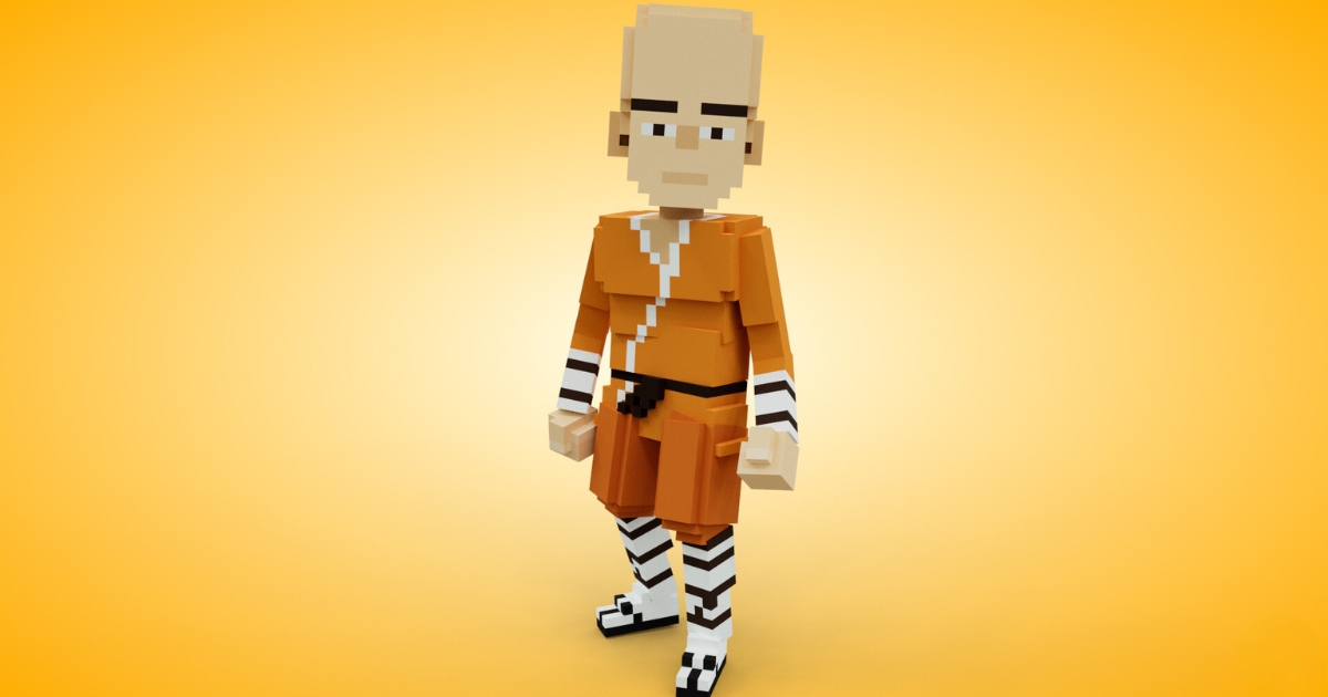 Voxel Monk Character - 3D Lowpoly Model | Characters | Unity Asset Store