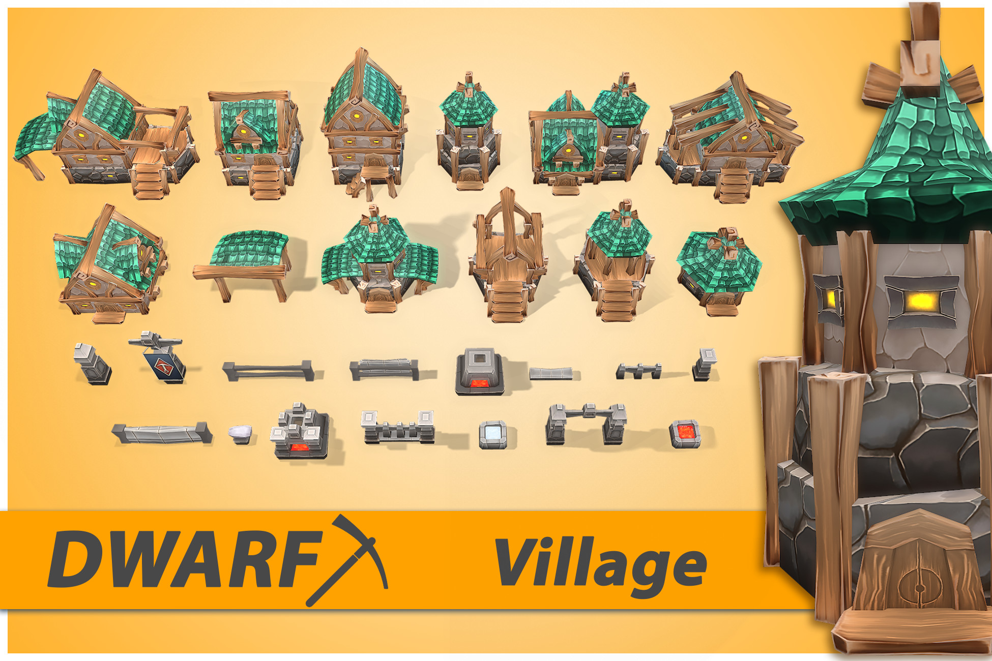 Dwarf RTS Fantasy Buildings | 3D Fantasy | Unity Asset Store