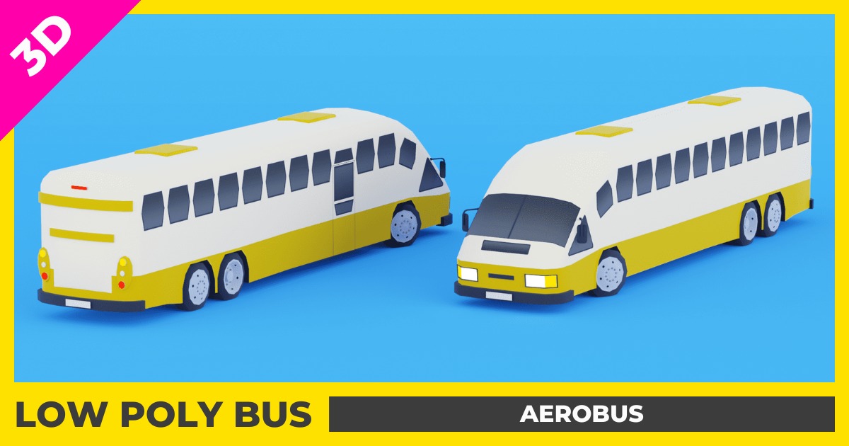 Low Poly Bus - Aerobus | 3D Land | Unity Asset Store