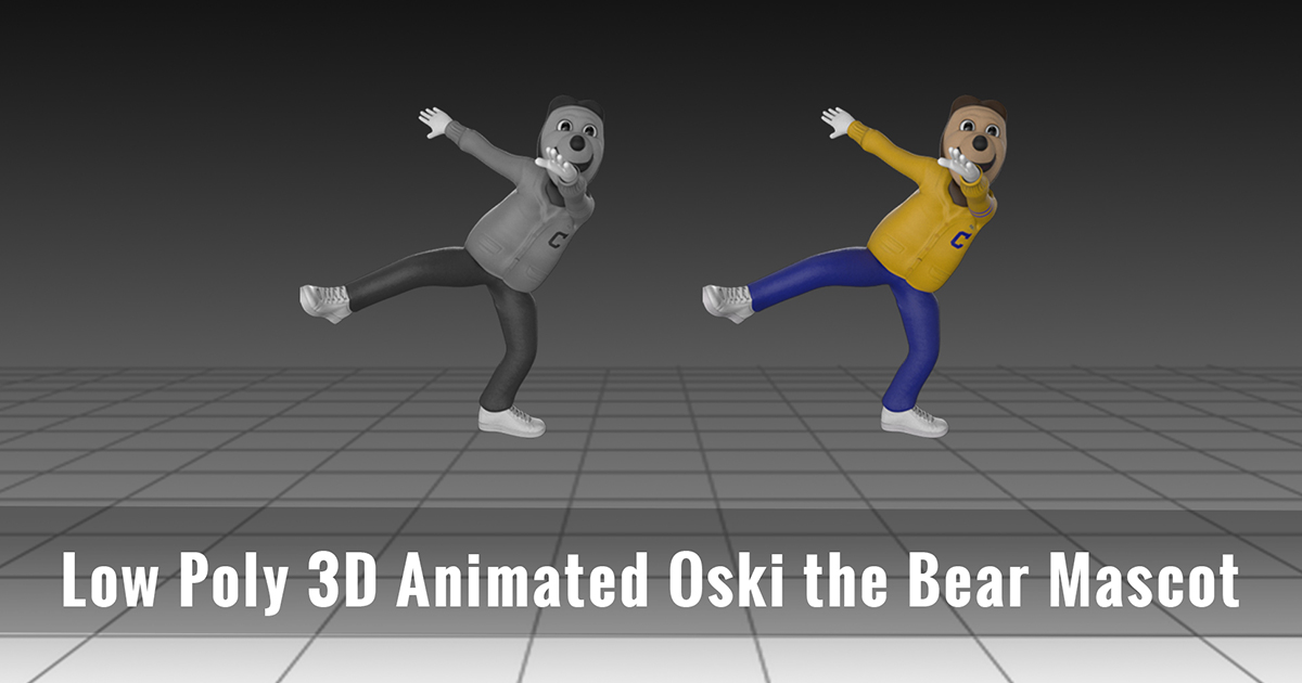 Low Poly 3D Animated Oski the Bear Mascot | 3D Characters | Unity Asset Store