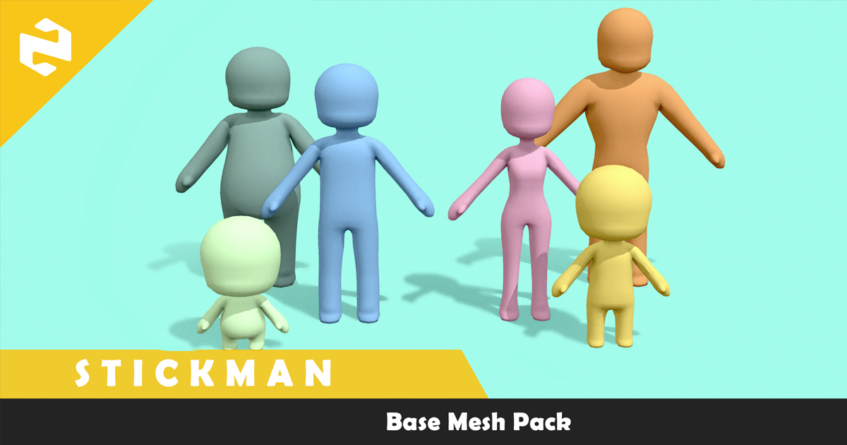 Character Pack - Stickman | 3D 휴머노이드 | Unity Asset Store