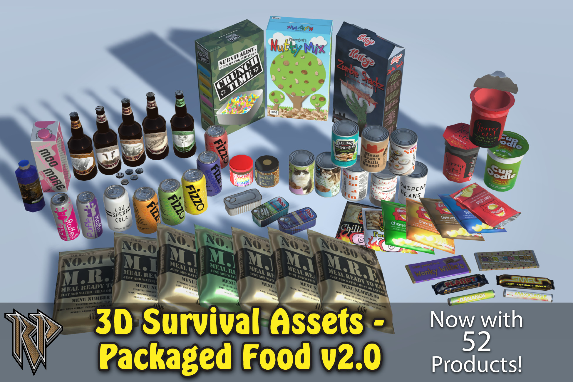 3D Survival Food - Packaged Food | 3D Food | Unity Asset Store