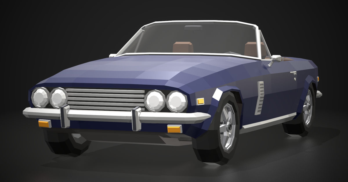 Low-Poly Retro Sports Car 02 | 3D Land | Unity Asset Store
