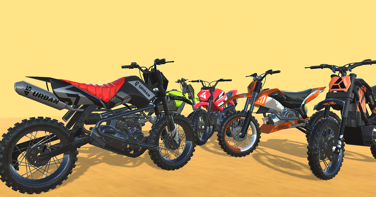 Dirt Bikes Rigged | 3D Land | Unity Asset Store