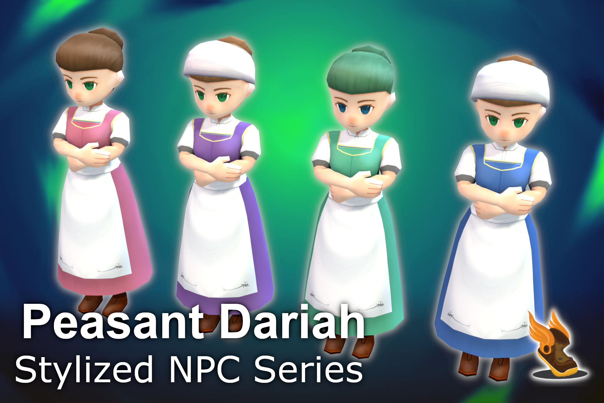 Stylized NPC - Peasant Dariah | Characters | Unity Asset Store