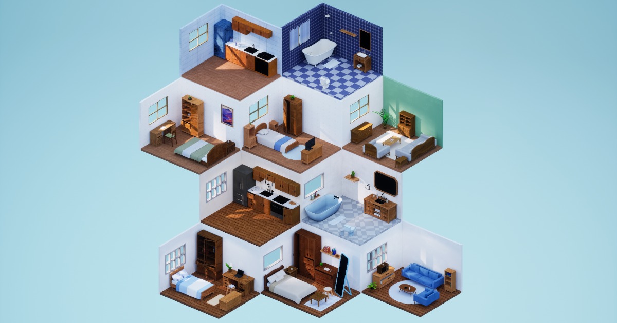 Creative Havens 10 Stylized 3D Interiors | 3D Props | Unity Asset Store