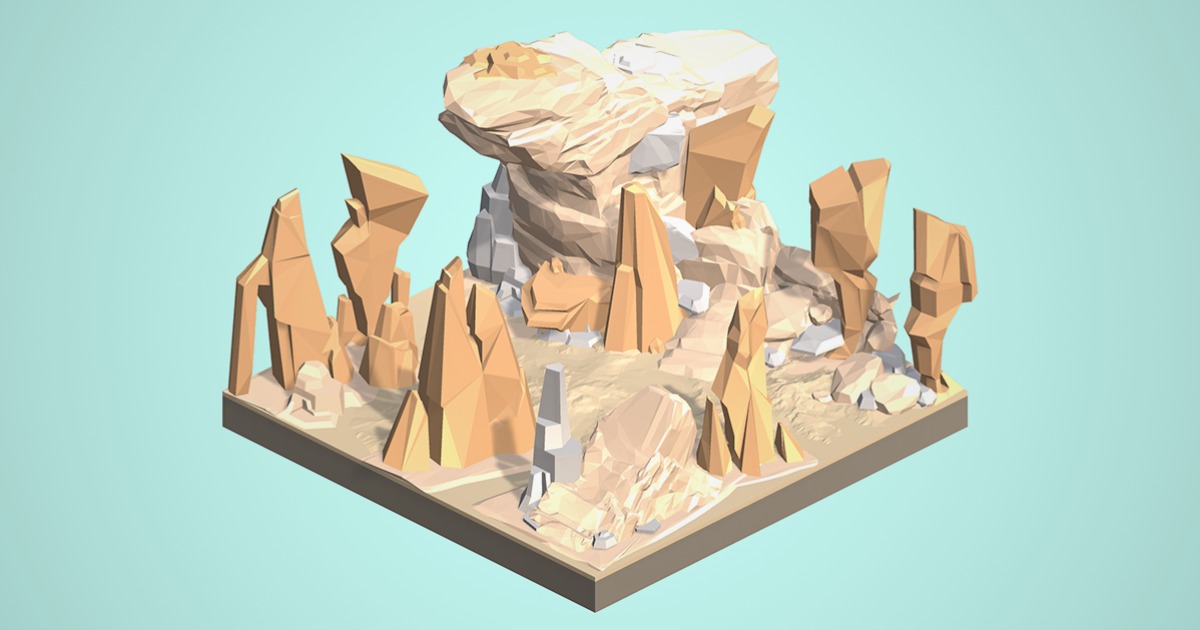 Low Poly Canyon Rock Pack - Polyworks | 3D Landscapes | Unity Asset Store