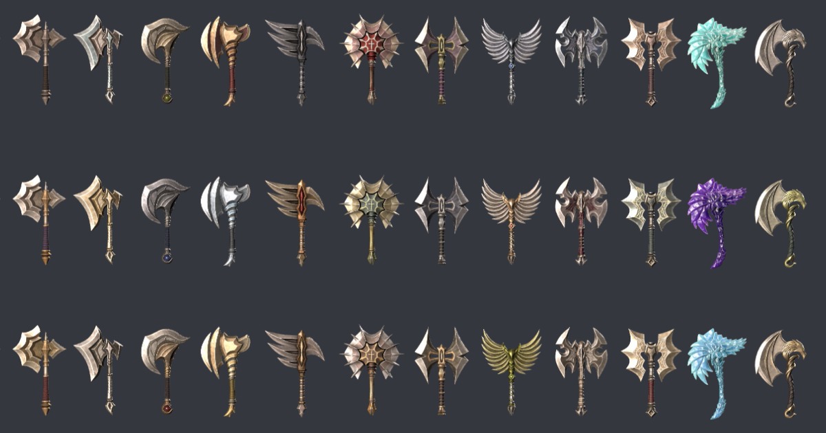 Stylized Axes - Fantasy RPG Weapons | 3D Weapons | Unity Asset Store