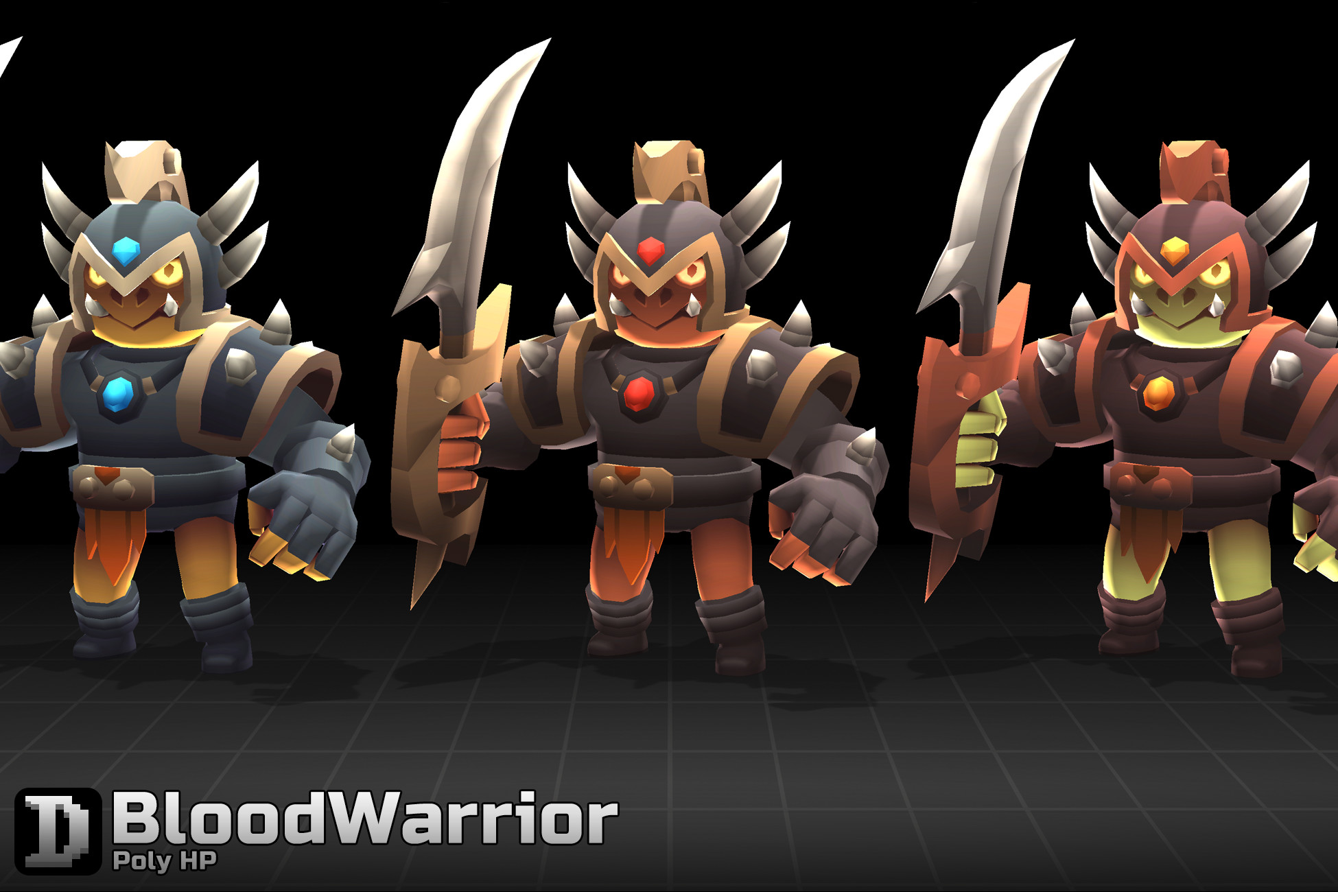 Poly HP - BloodWarrior | 3D Creatures | Unity Asset Store