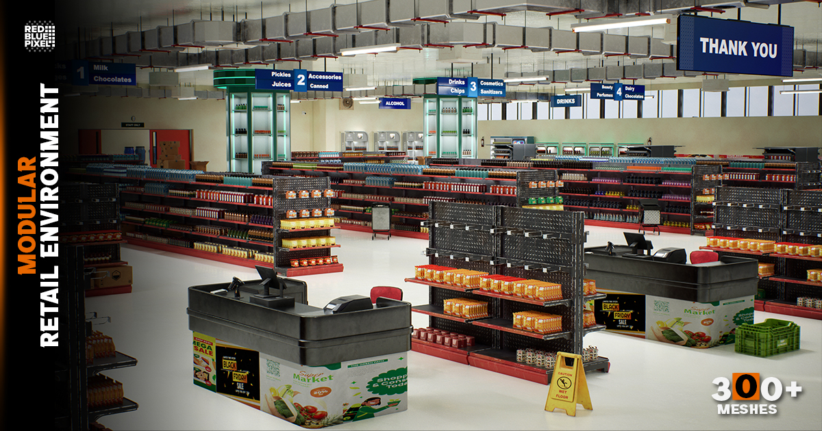 Modular Retail Environment | 3D Environments | Unity Asset Store