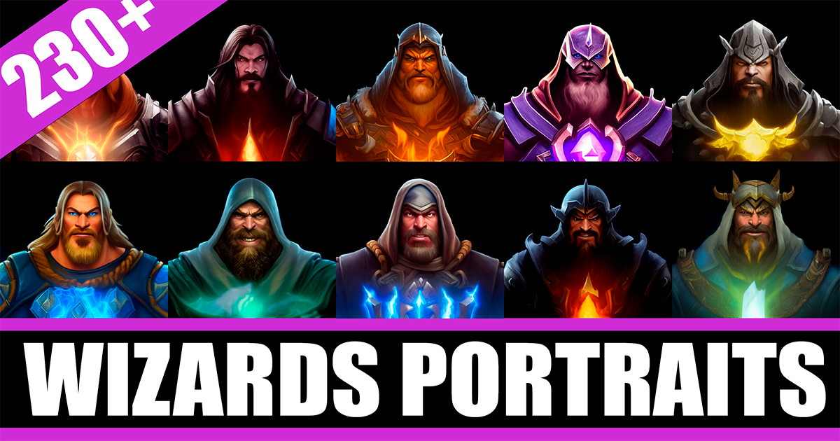 Wizards RPG Character Portraits Icon Pack | 2D Icons | Unity Asset Store
